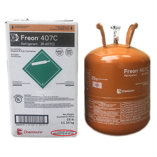 Gas R407c Chemours Freon Mỹ bình 11.3kg