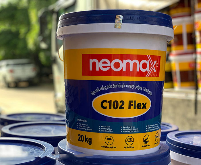 Neomax C102 Flex bộ 27Kg hợp chất chống thấm đàn hồi gốc xi măng-polyme, 2 thành phần